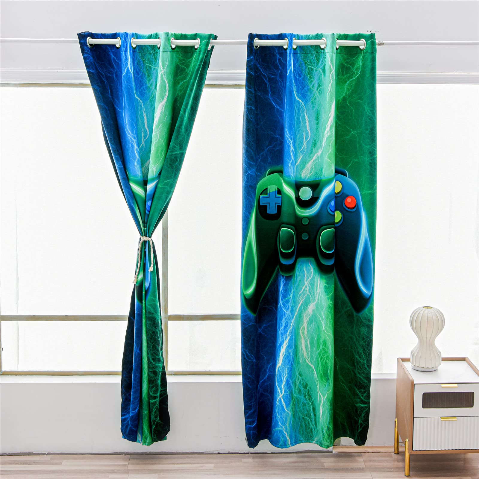 Amazon.com: Meeting Story Gaming Curtains for Boys Bedroom, Tie Dye ...