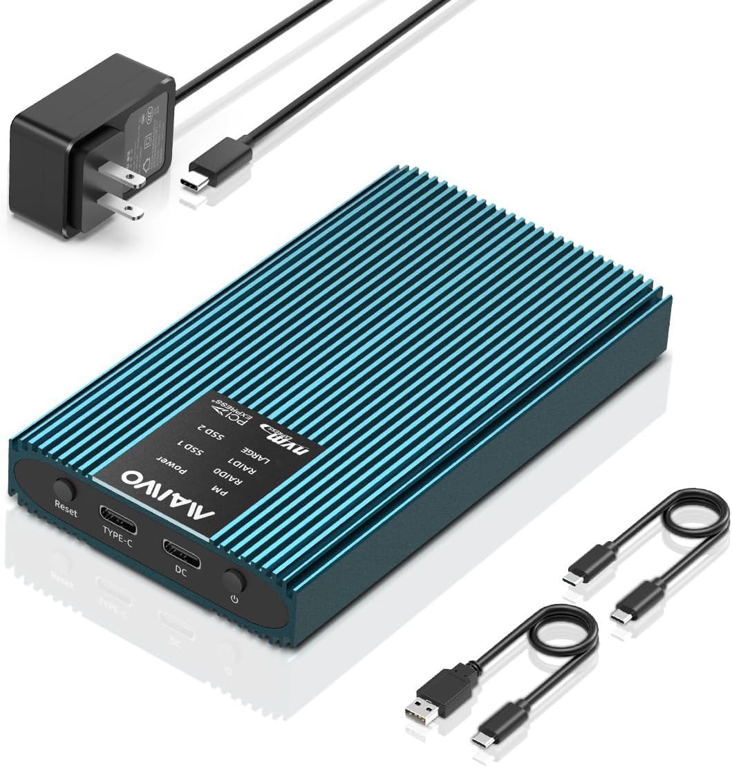 Amazon.com: MAIWO M.2 NVMe PCIe RAID Enclosure, Dual Bay Enclosure for ...