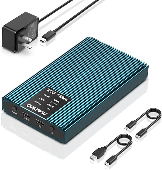 Amazon.com: MAIWO M.2 NVMe PCIe RAID Enclosure, Dual Bay Enclosure for ...