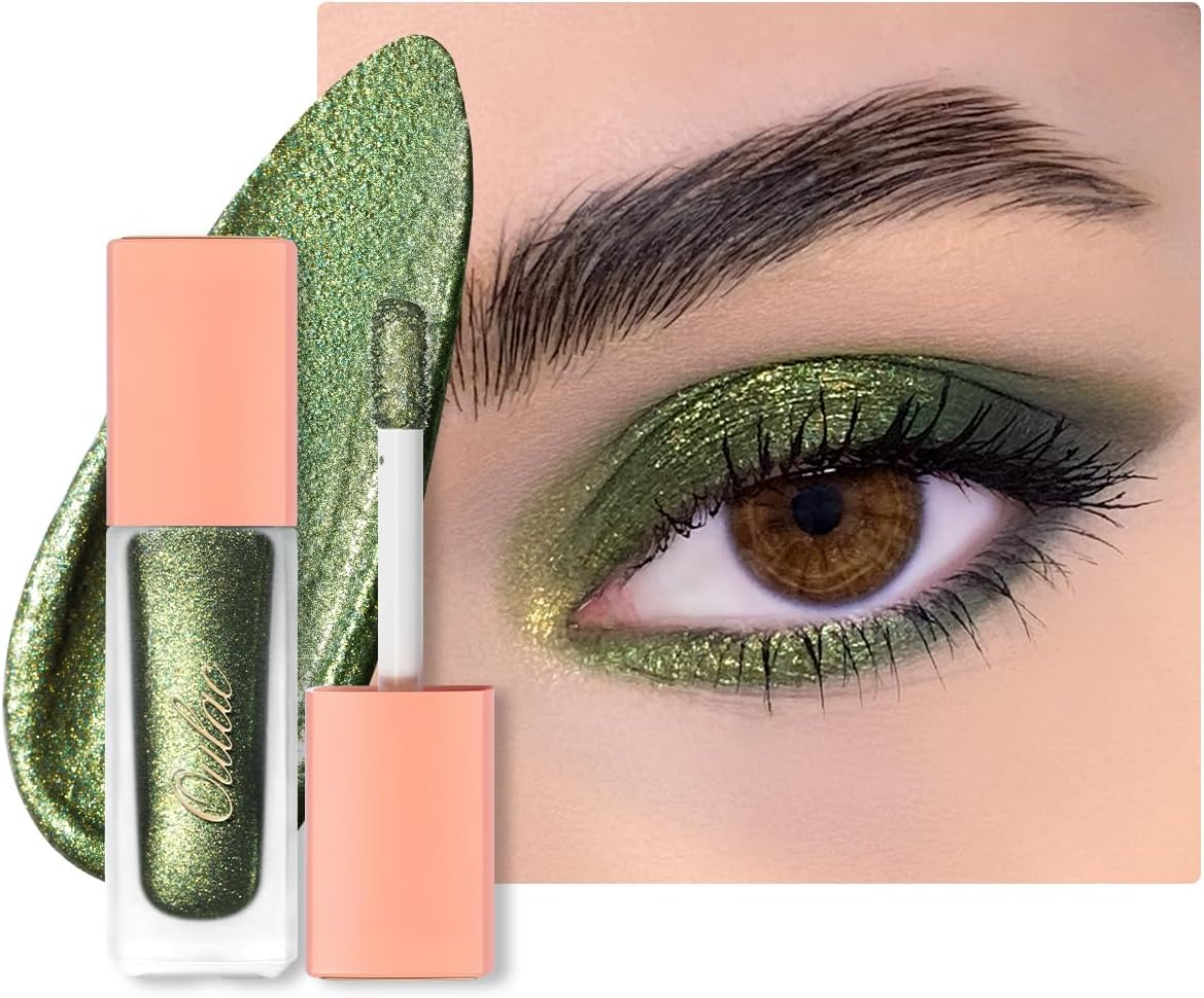 Amazon.com : Oulac Liquid Glitter Eyeshadow Liquid Eyeshadow Green ...
