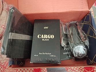 Relish Gift Combo Box of Men's Black Analog Leather Strap Watch ...