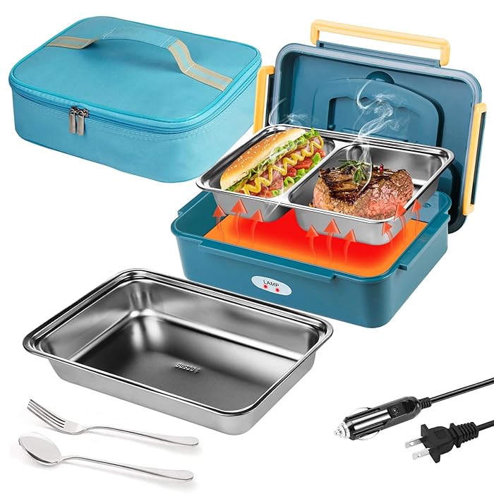 Buy Electric Lunch Box Food Warmer Heater 3 in 1 Dual Power Supply 12V ...