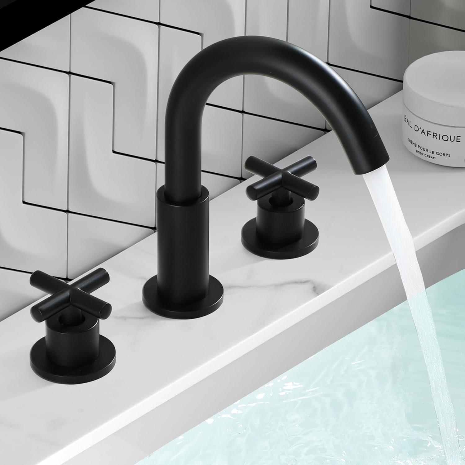 CASAINC Bathroom Faucets with 360 Degrees Swivel Spout Matte Black ...