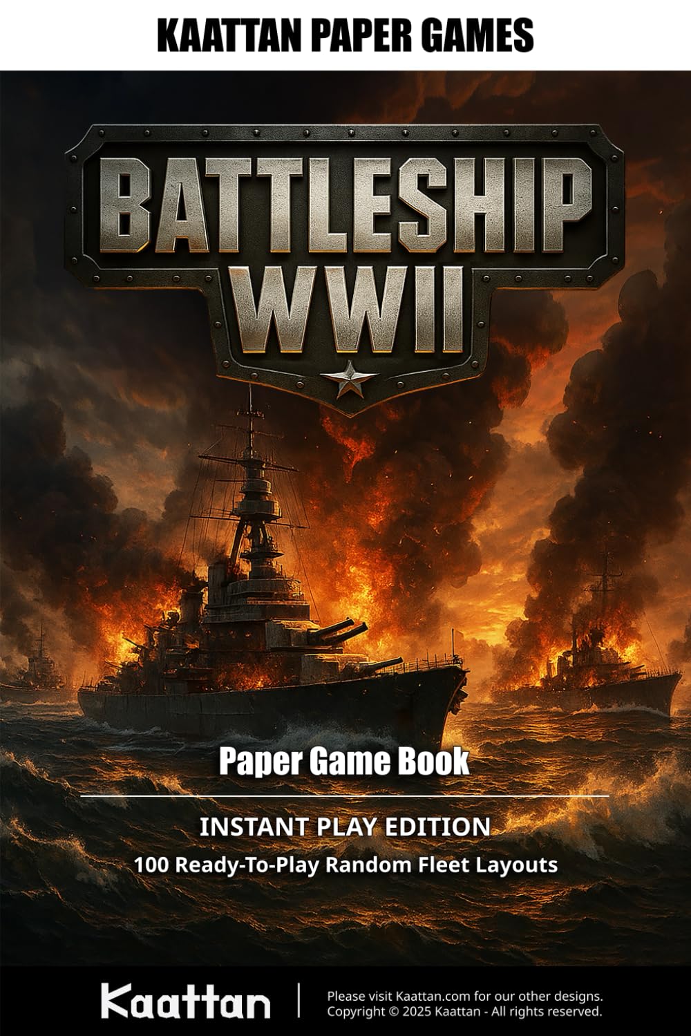 Battleship WWII by Kaattan Paper Games: Paper Game Book - Instant Play ...