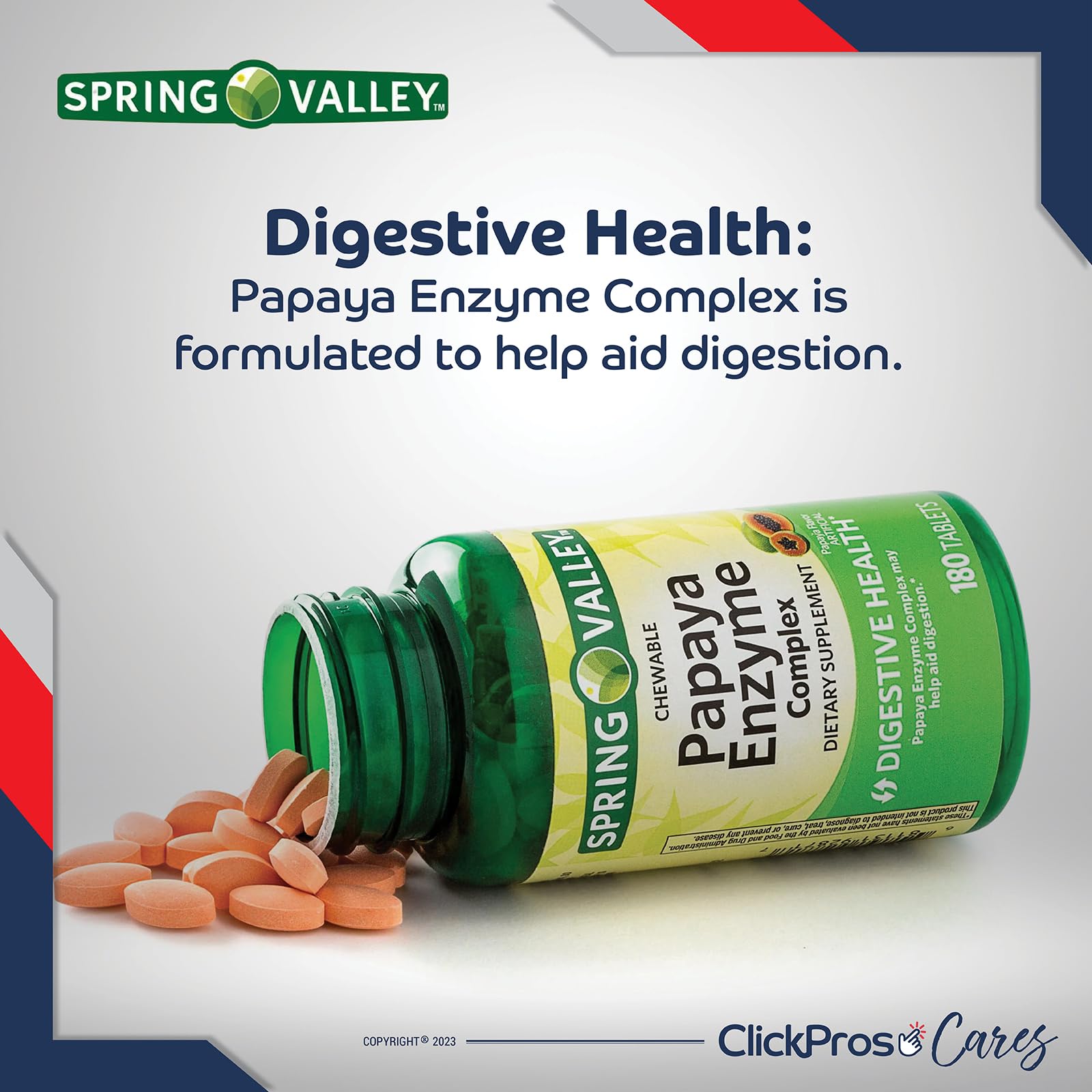 Snapklik.com : Spring Valley Papaya Enzyme Complex Chewable Tablets ...