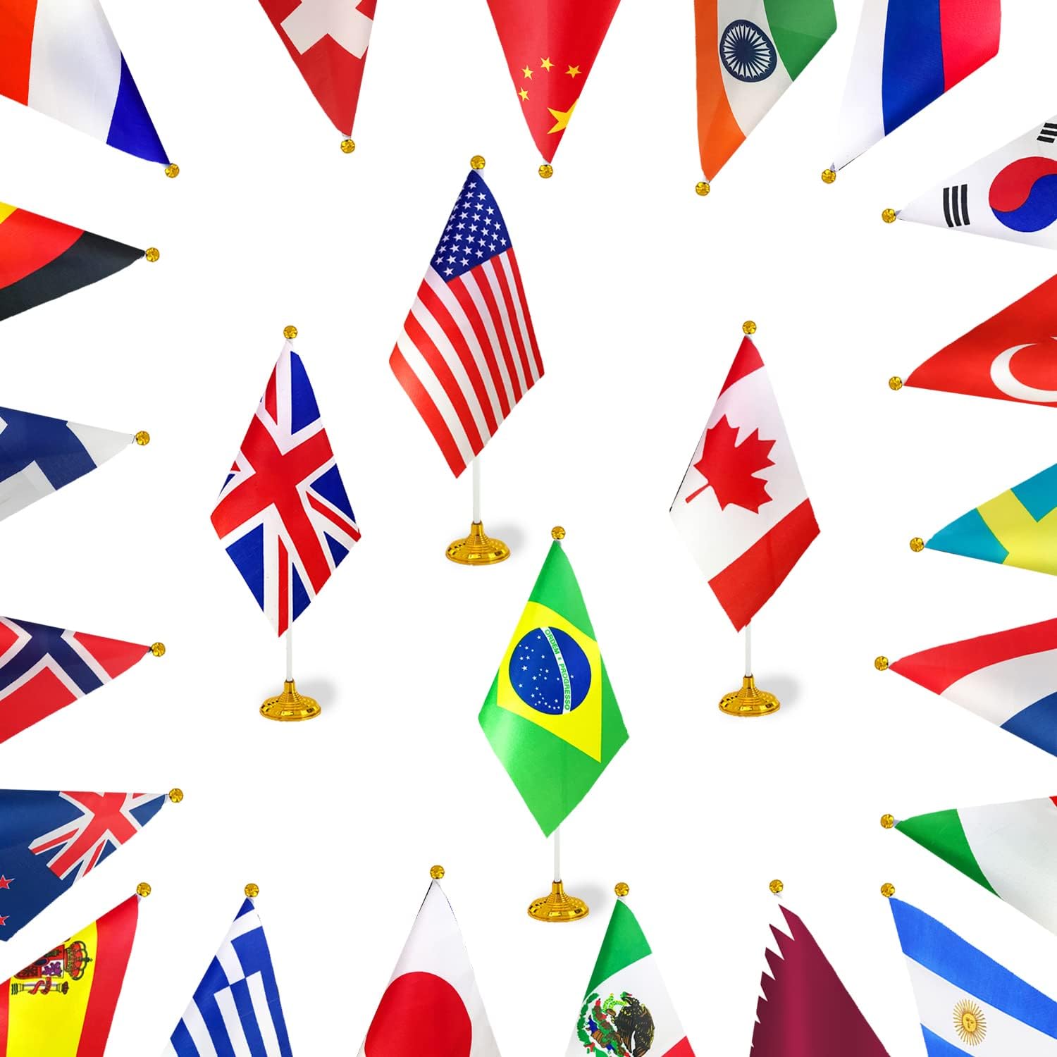Amazon.com: WXTWK 24 Pack Countries Flag World National Table Flag ...