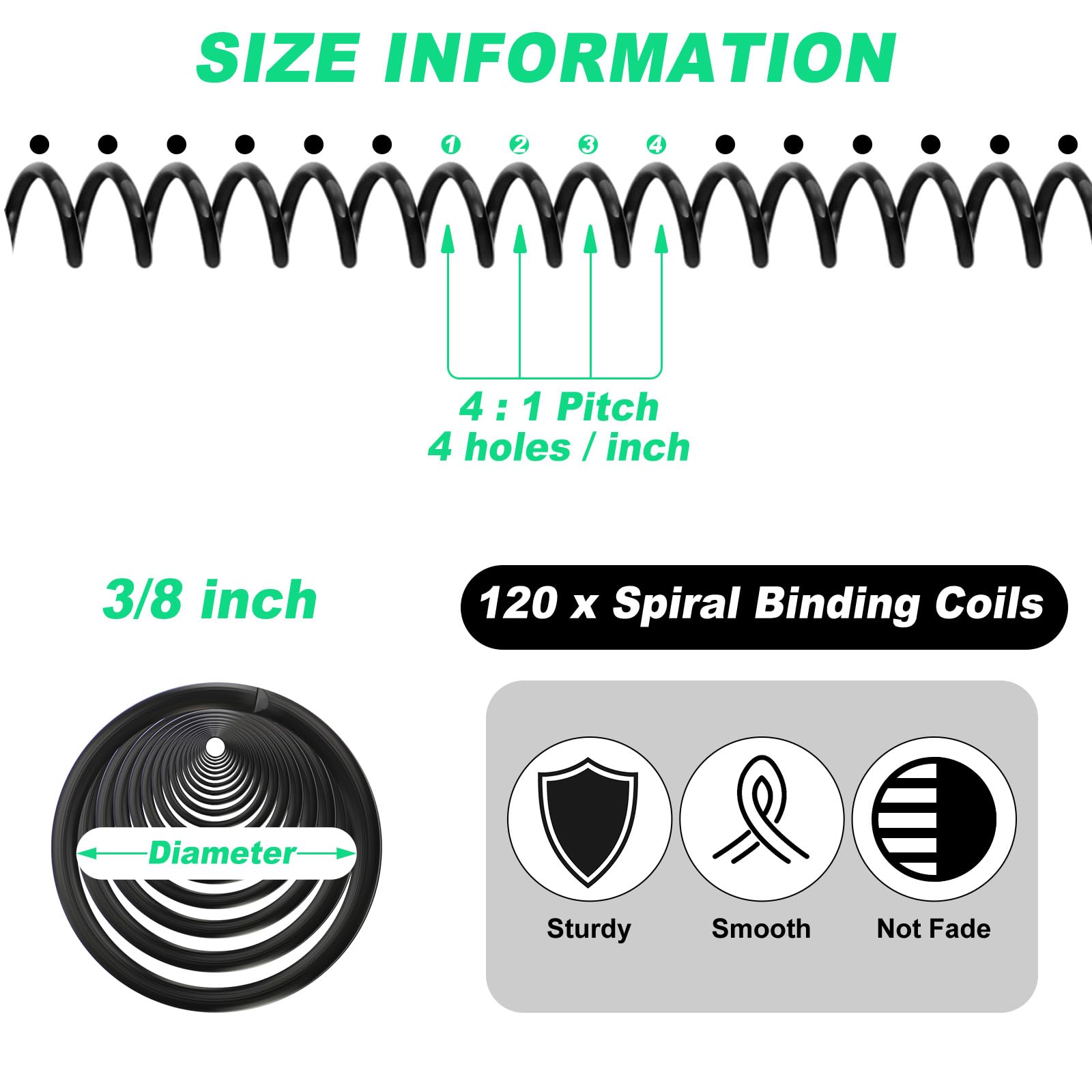 Snapklik.com : Leinuosen 120 Pack Plastic Spiral Binding Coils Kit ...