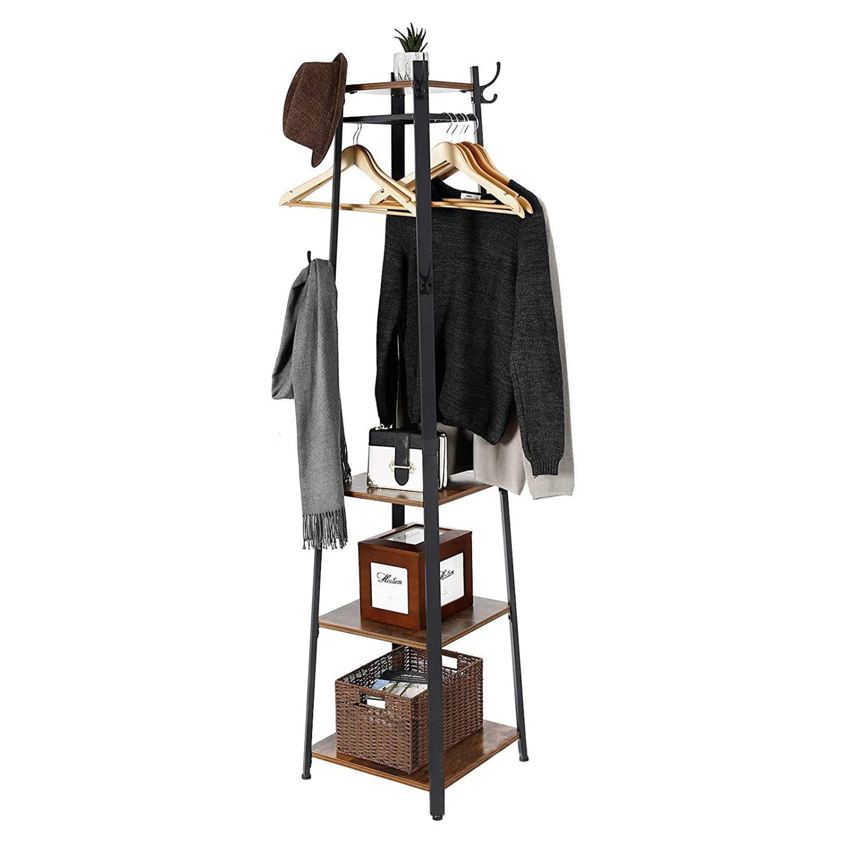 unho Coat Rack Stand Industrial: Metal Coat Hanger Stand Free Standing ...