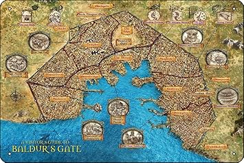 Amazon.com: Baldur's Gate Map Poster 8 x 12 Inch Funny Metal Tin Sign ...