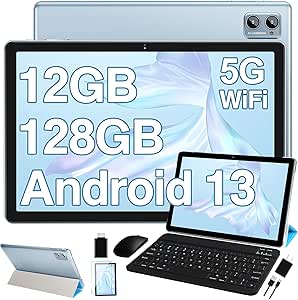 Oangcc 2024 Tablet de 10 pulgadas Android 13, 12 GB RAM+128 GB ROM (TF ...
