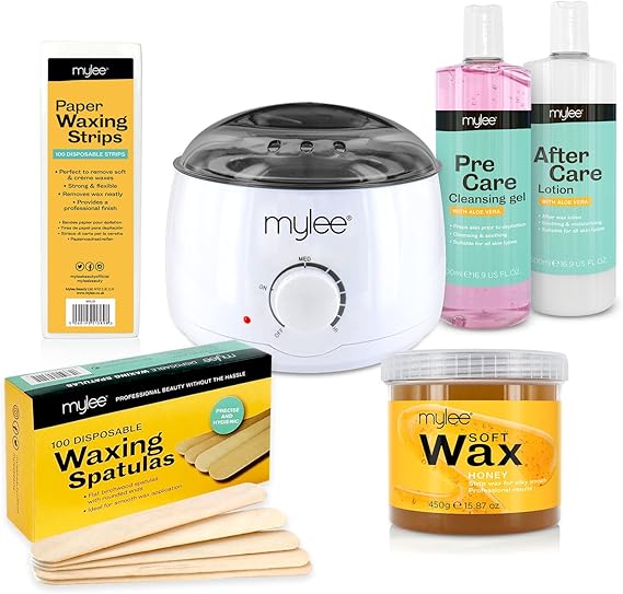 Mylee Complete Waxing Kit, Includes Salon Quality Wax Heater, Soft ...