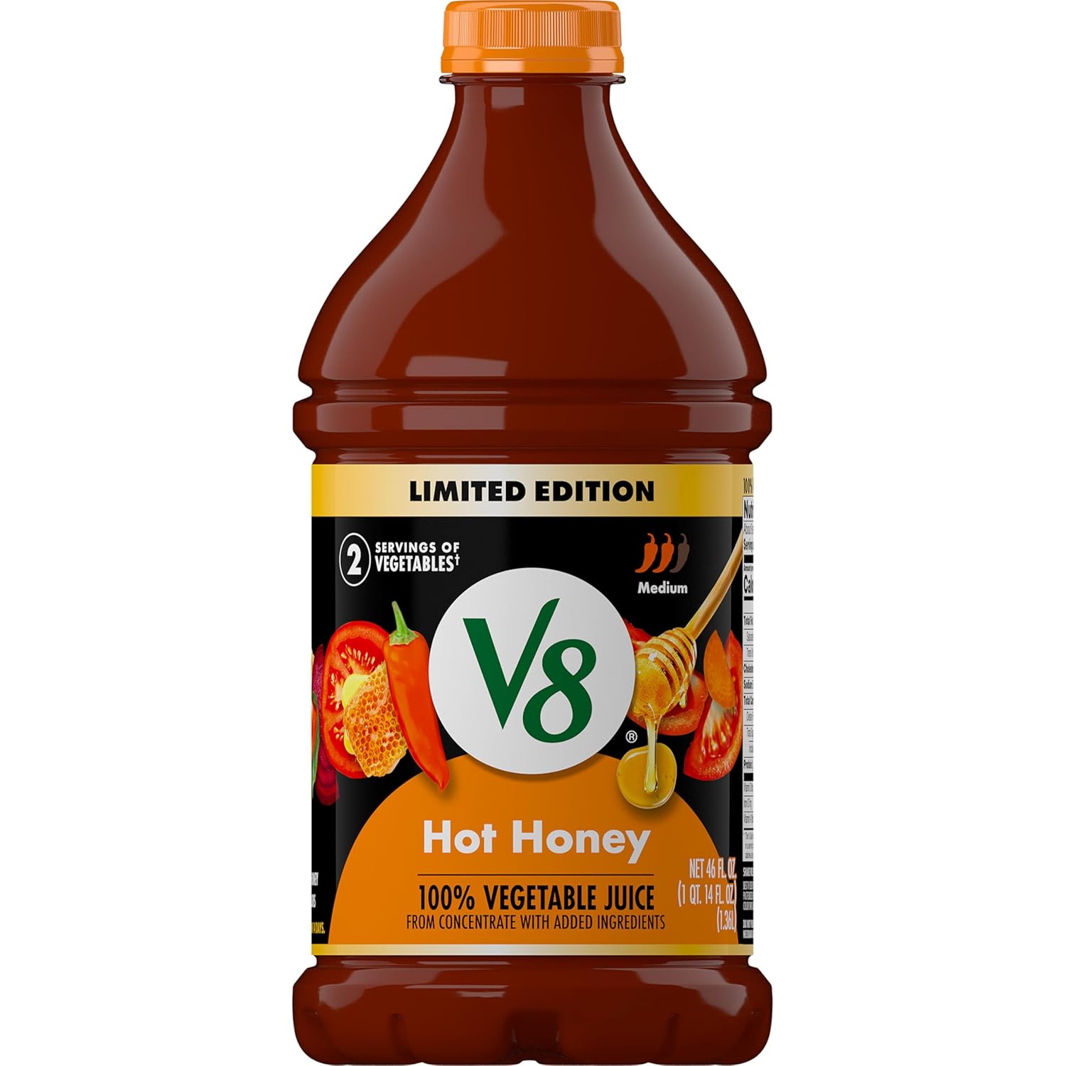 Amazon.com : V8 Hot Honey 100% Vegetable Juice, 46 fl oz Bottle ...