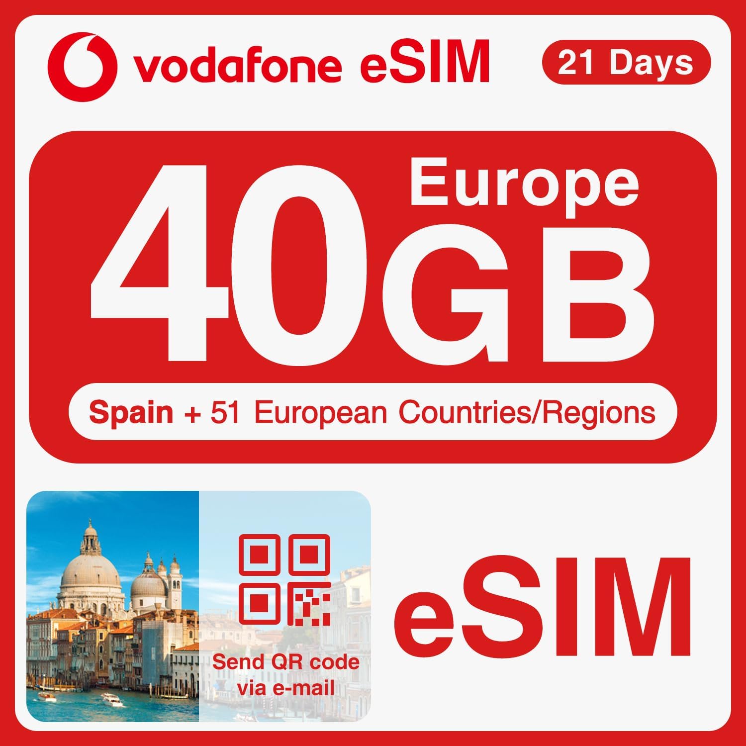 Amazon.com: Vodafone Europe Prepaid eSIM Card - 40GB Data in 5G/4G/LTE in Europe and UK for 21 ...