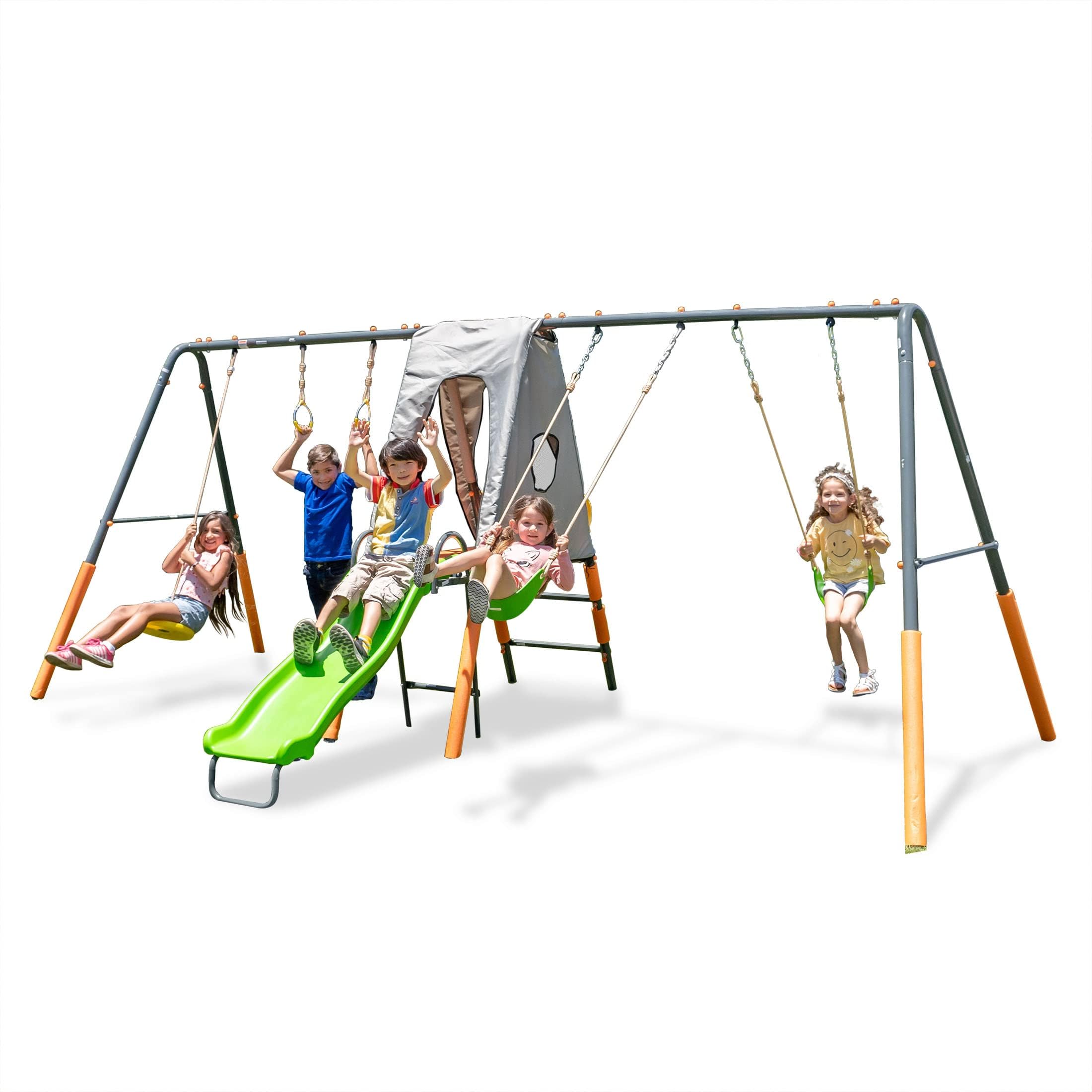 Amazon.com: Jungle Warrior Anaconda Metal Swing Set with 45" Saucer ...