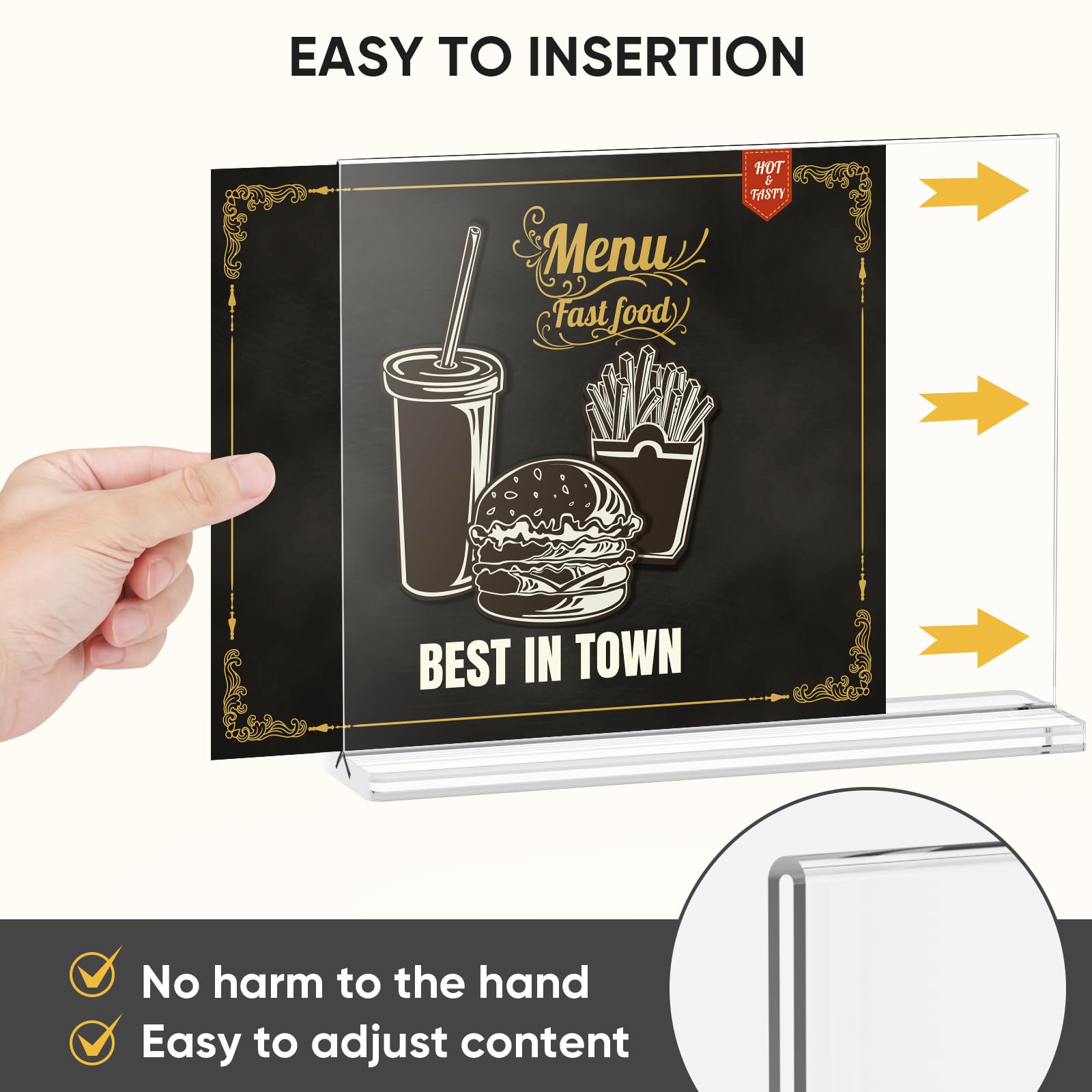 Snapklik.com : TICONN 3 Pack Acrylic Sign Holder, Double-Sided Display ...