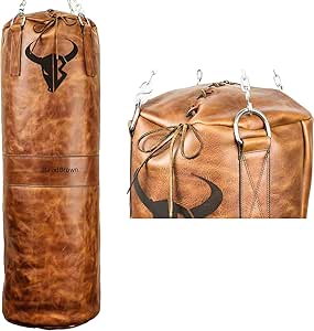 Amazon.com : Custom Leather Heavy Punching Bag 100 Pound (UN-Filled ...