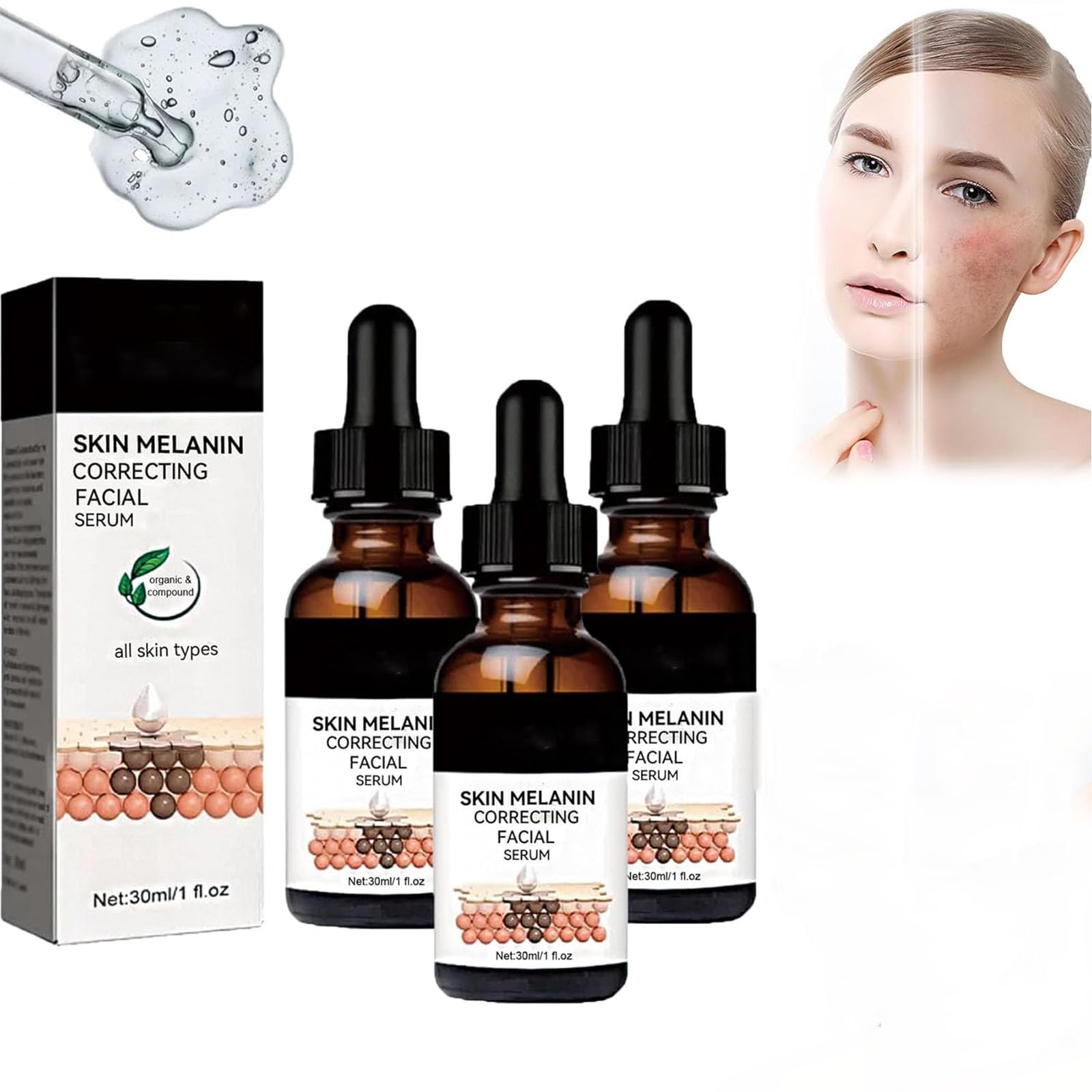 Buy Neslemy Melanin Correcting Facial Serum, Dark Spot Corrector Daily ...