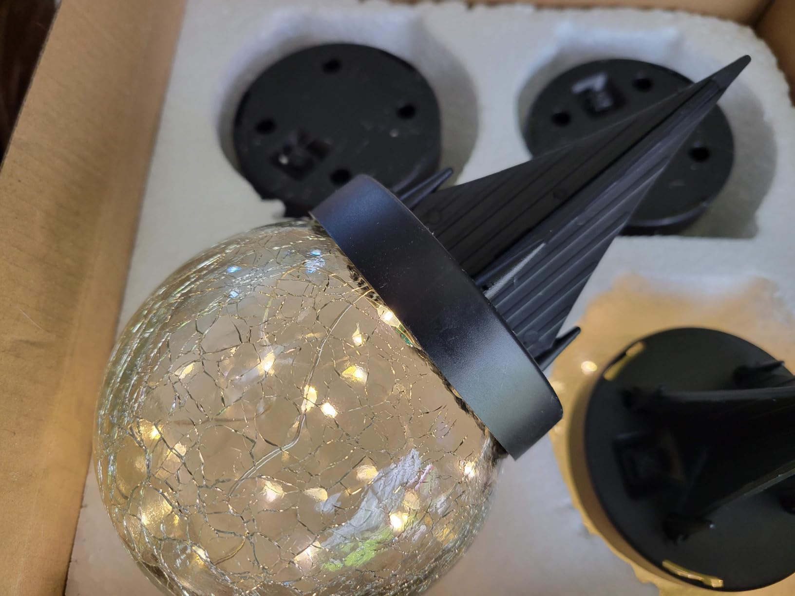 Hbaushun Garden Solar Lights 2 Pack,Outdoor Waterproof 30 LED Cracked ...