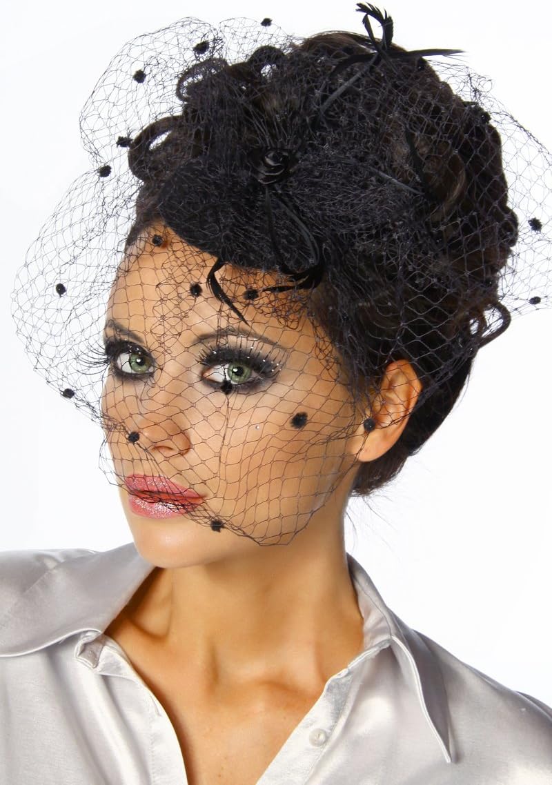 ILAVO® Mini Hut/Fascinator - Fischnetz mit Tüll - Hut - Club Hut ...