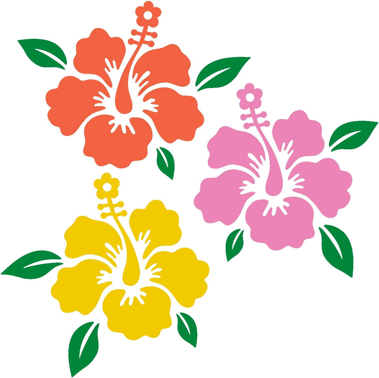 Amazon.com: Hibiscus Decal Kit - 3 Colors of Hawaiian Hibiscus Flower ...