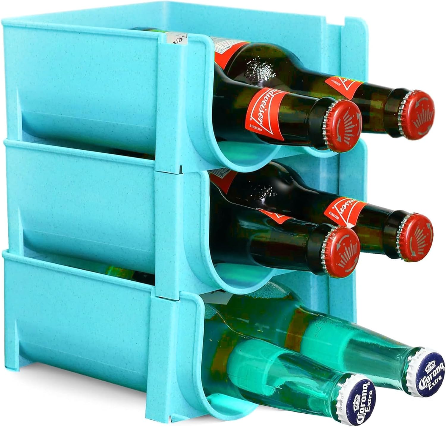 Albert Austin 3x Stackable Beer Bottle Rack Water Bottle Organiser ...