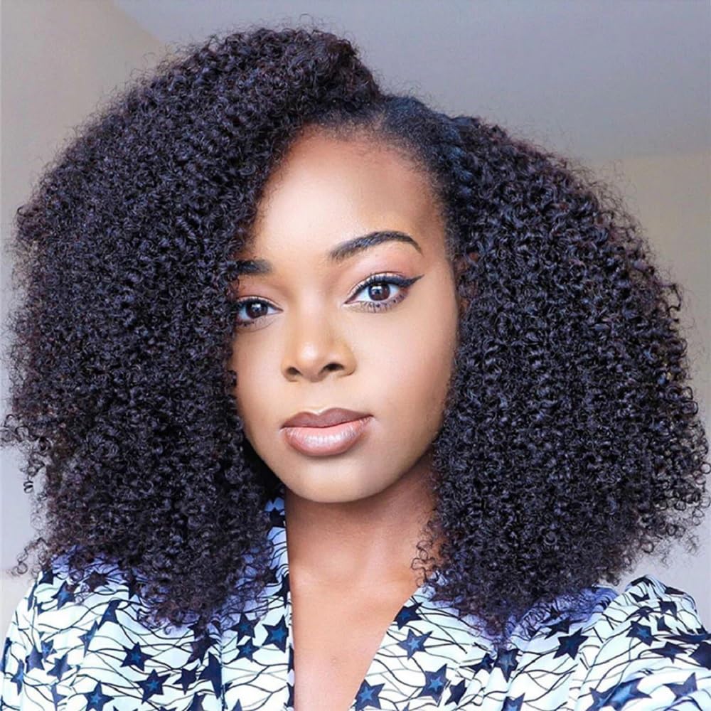 Amazon.com : Mongolian Afro Kinky Curly Bundles Human Hair 4B 4C Afro ...