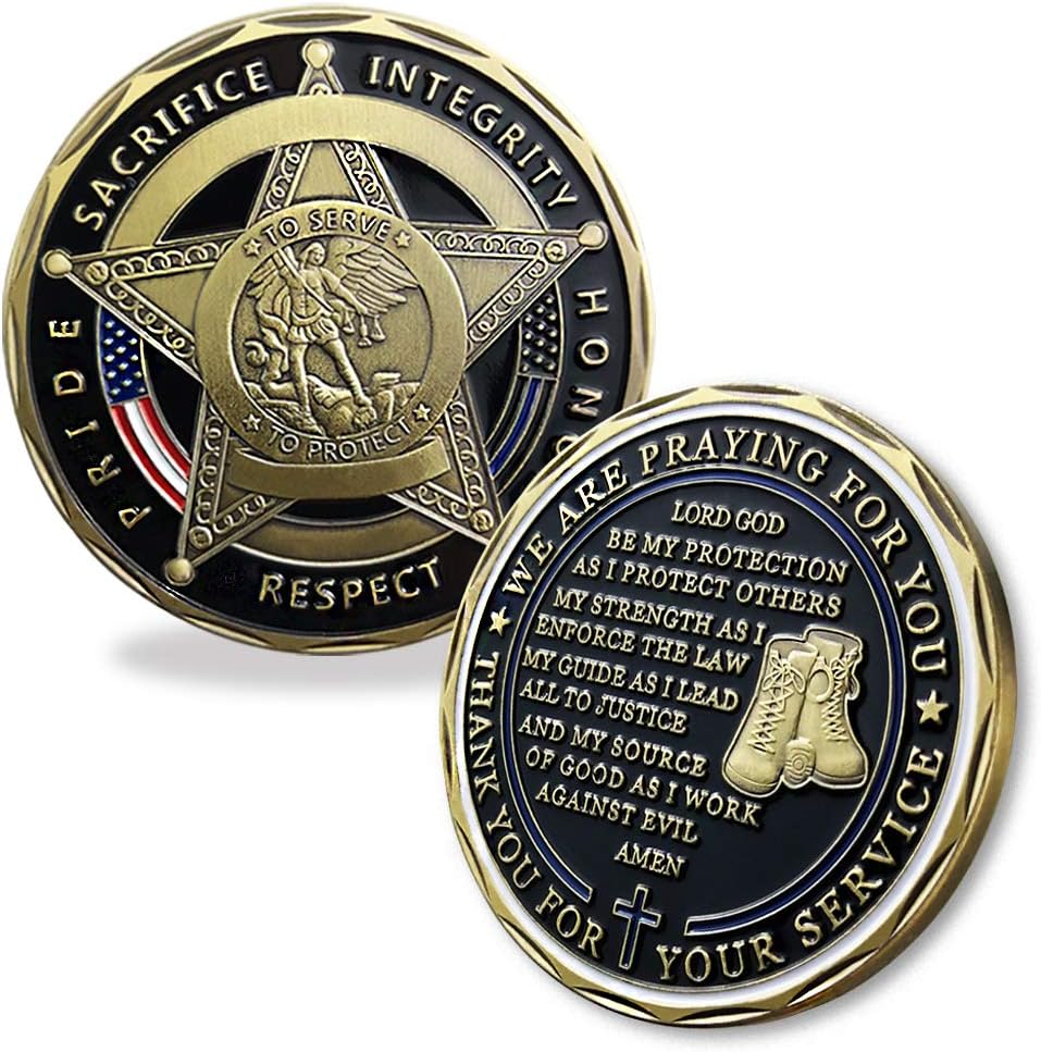 Amazon.com : BHealthLife US Police Department Challenge Coin Saint ...