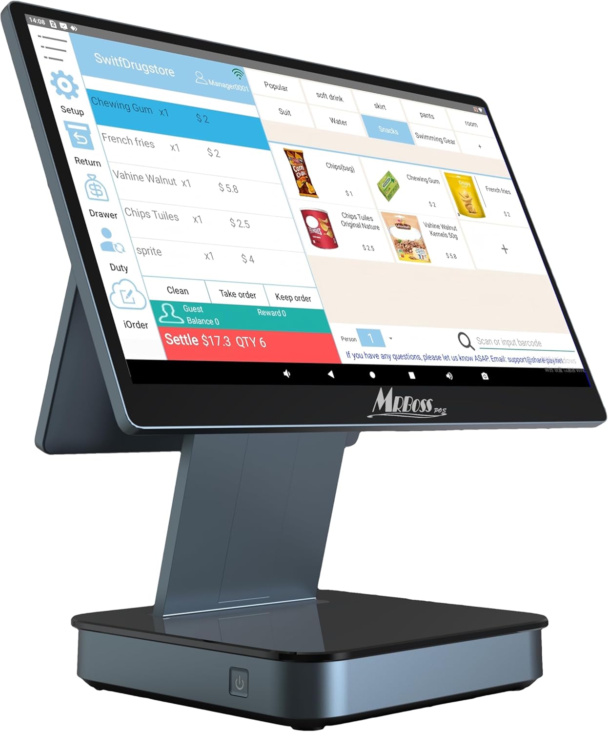 Amazon.com: 15.6" Android HD Dual Touch Screen POS Cash Register ...