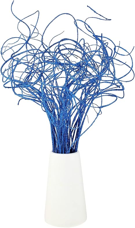 Amazon.com: Jutom 55 Stems Blue Glitter Ting Ting Branches Vase Filler ...