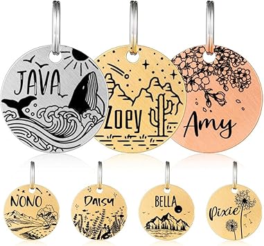 Dog Tags for Pets Engraved, ID Tag, Personalised Dog Name Tags ...