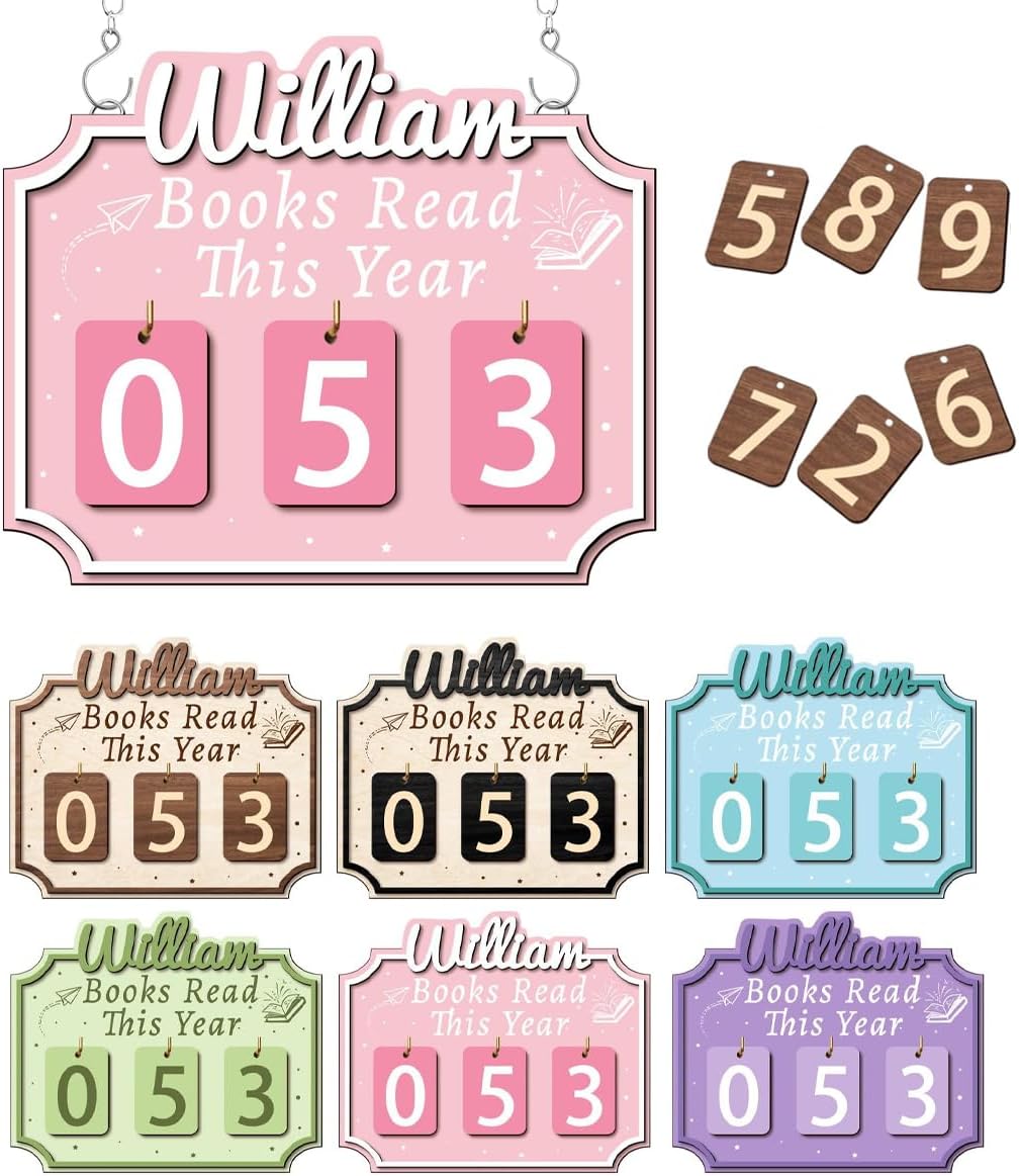 Amazon.com: Custom Books Read This Year Counter Sign Personalized ...