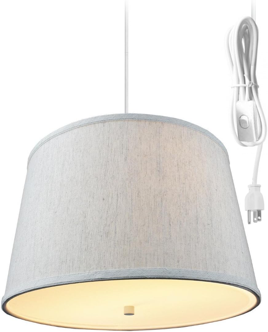 Plug in 2 Light Swag Pendant Light Conversion Kit White - Turn Any ...