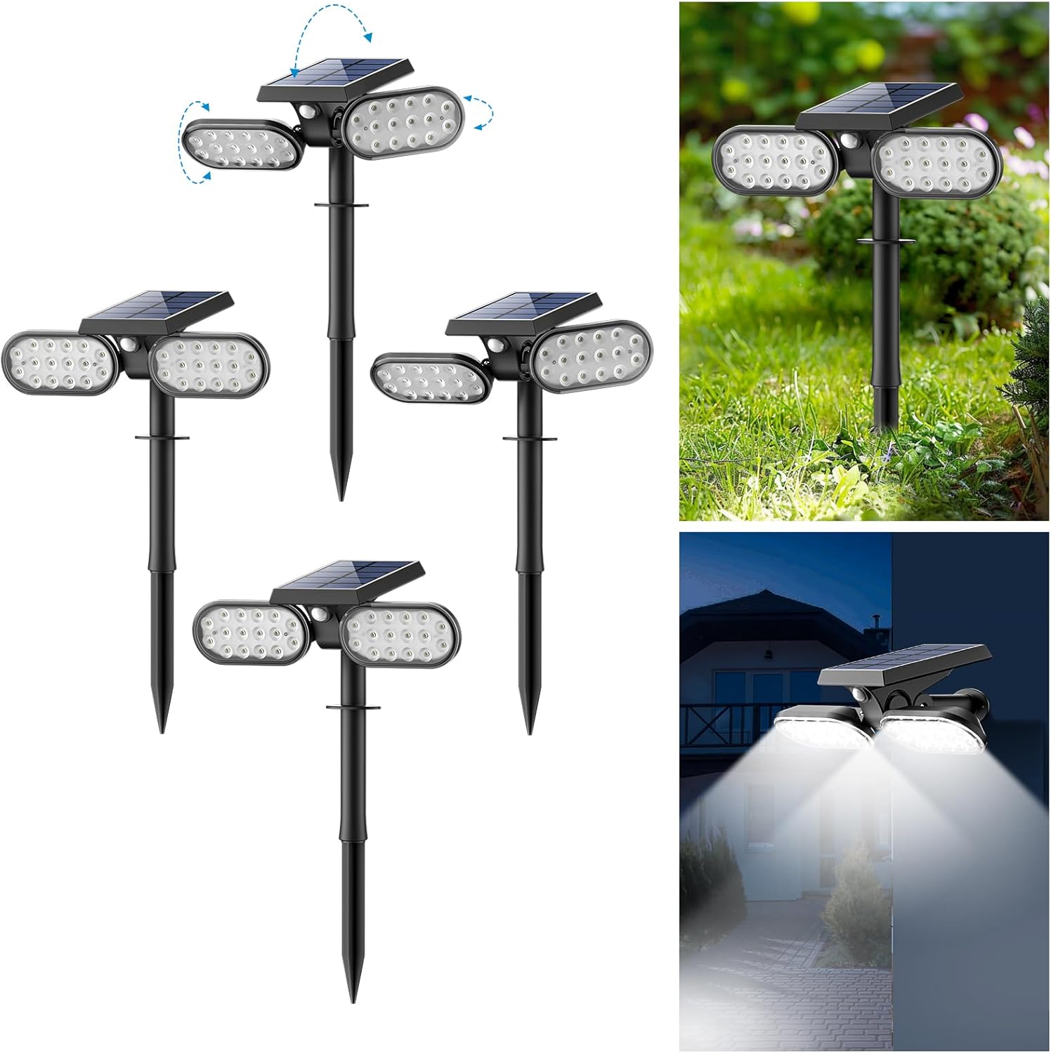 Sunvivo Motion Solar Lights Outdoor,Ground Path Lights or Wall ...