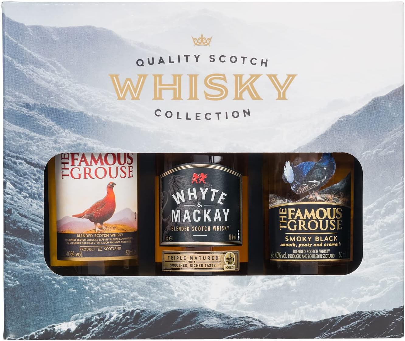 Scotch Whisky Selection Trio in a Tartan Gift Box by Blue Tree Gifts ...