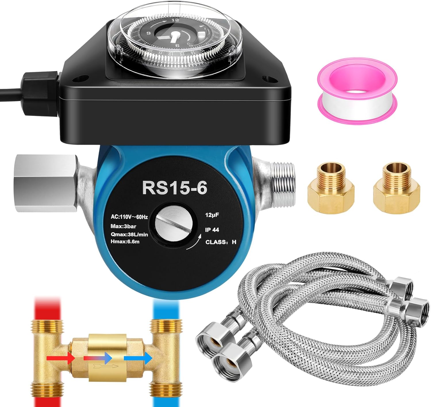 Instant Hot Water Recirculating Pump Kit for Tank Water Heaters ...