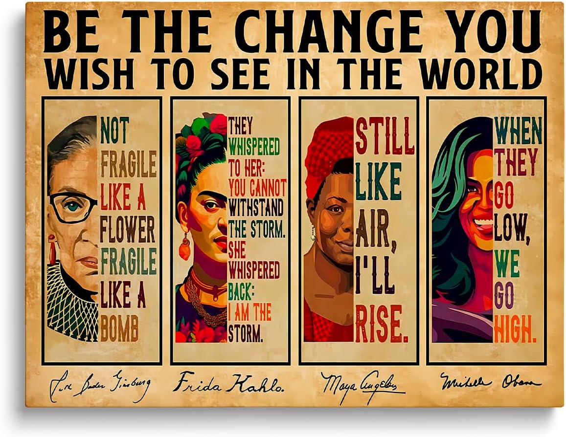 Amazon.com: Be The Change You Wish To see In The World Poster, Black ...