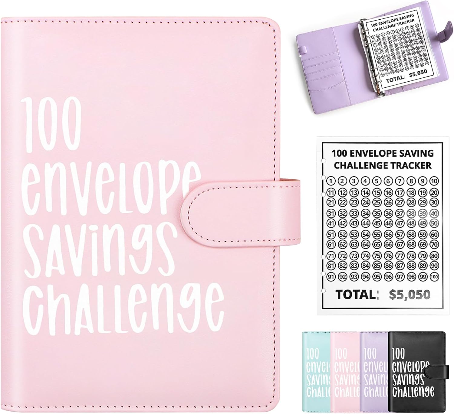 100 Envelope Challenge Binder, 100 Envelopes Money Saving Challenge ...