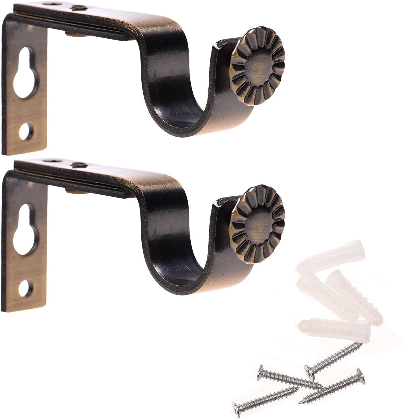 Amazon.com: alikeke Adjustable Curtain Rod Brackets - Bronze Color (Set ...