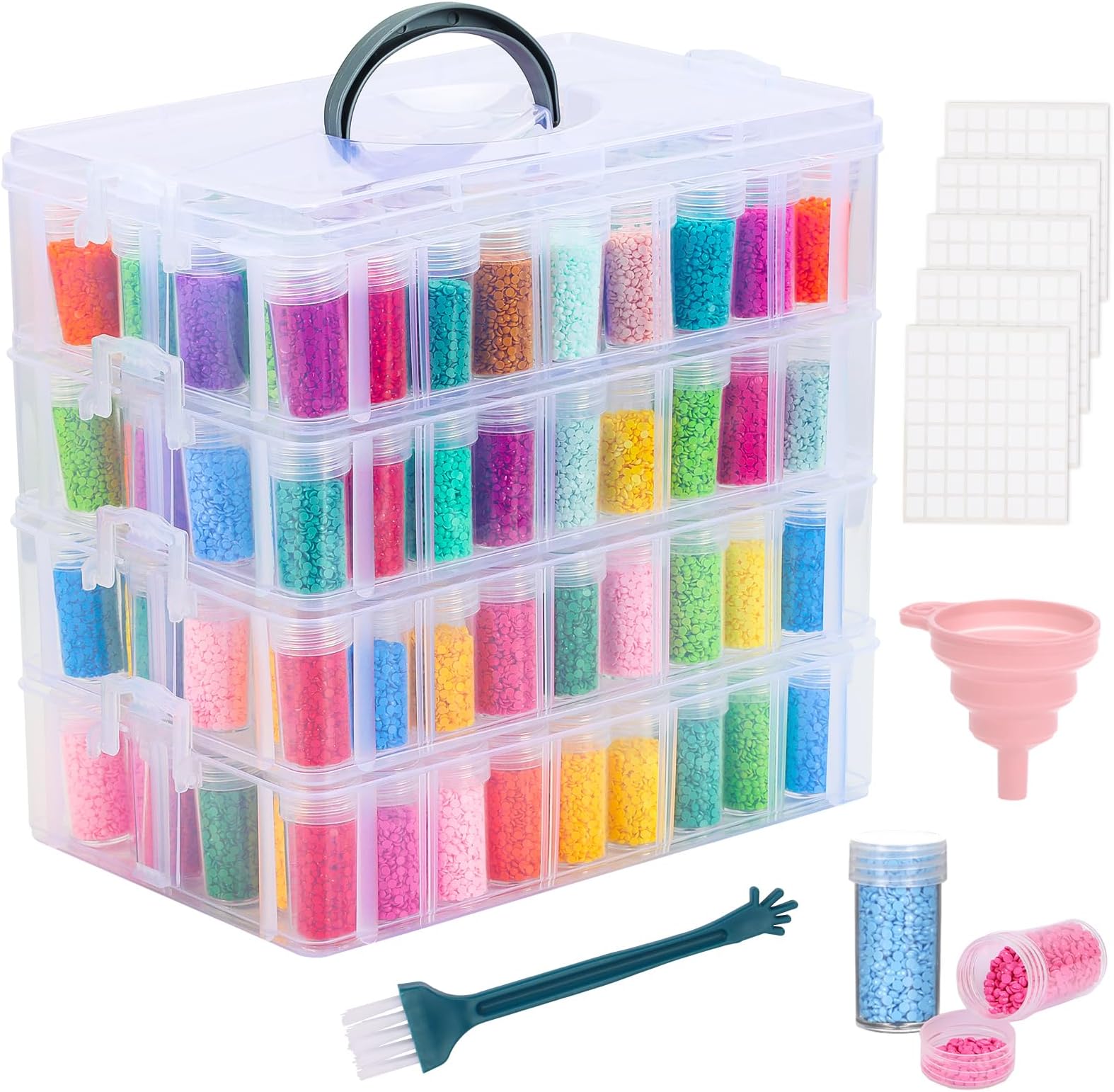 Amazon.com - QUEFE 4-Tier Diamond Painting Storage Container, 200 Slots ...