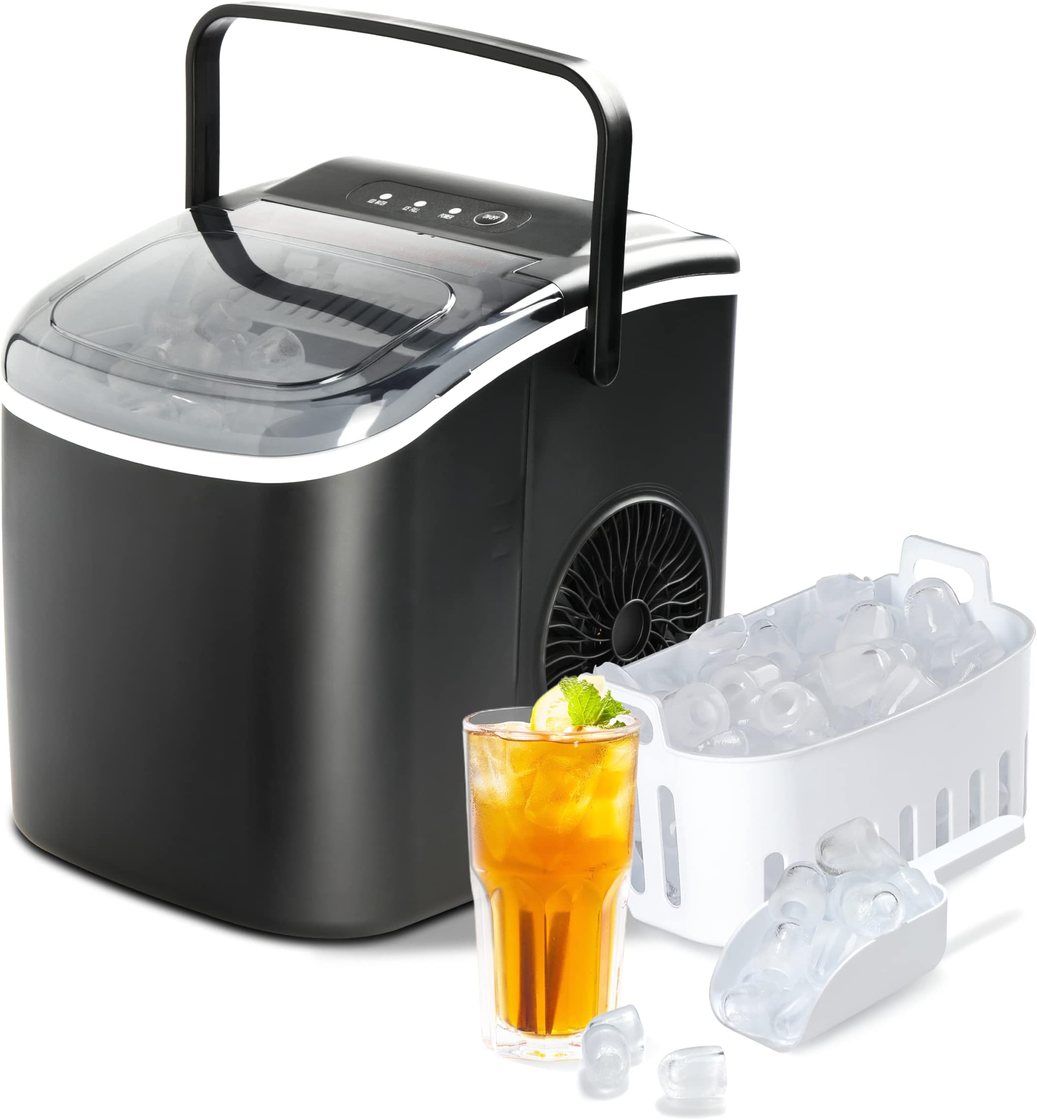 Amazon.com: YSSOA Portable Ice Maker for Countertop, 9 Ice Cubes Ready ...