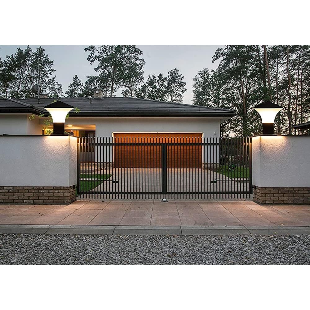 FLAMPIA Gate Light Set of 2 for Home Outdoor Waterproof Pillar Lamps ...