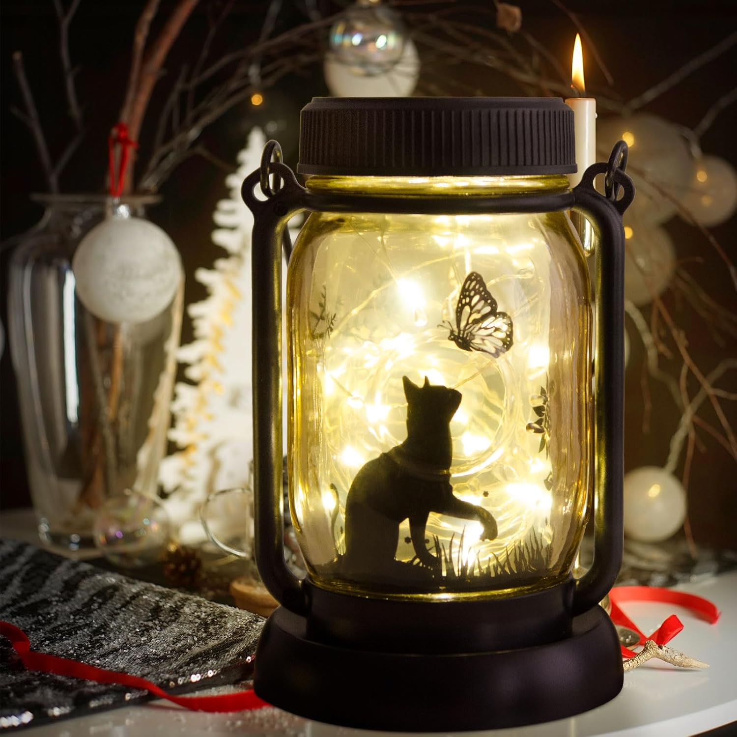Cat Lanterns Cat Solar Lights Outdoor Decor 3in1 Cat Lamps Art Cat Mom ...