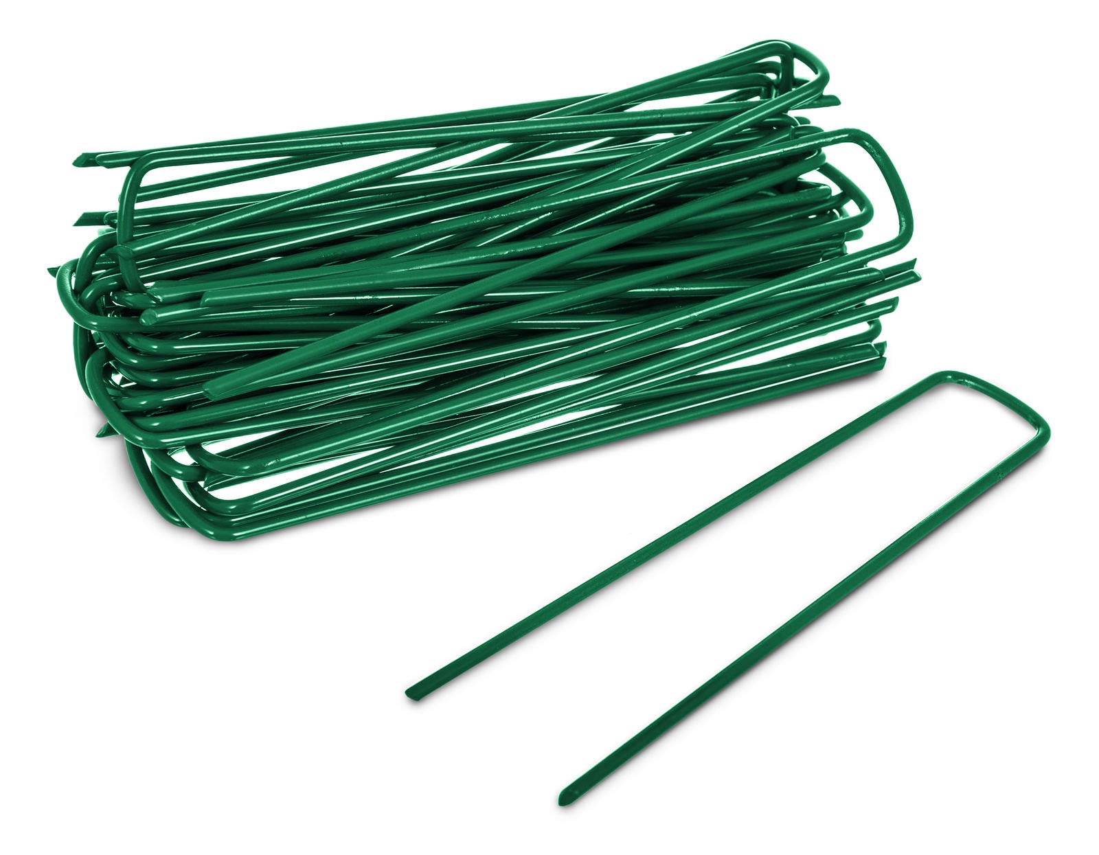 ADEPTNA Heavy Duty Green U-Shaped Garden Pins Securing Galvanised Metal ...