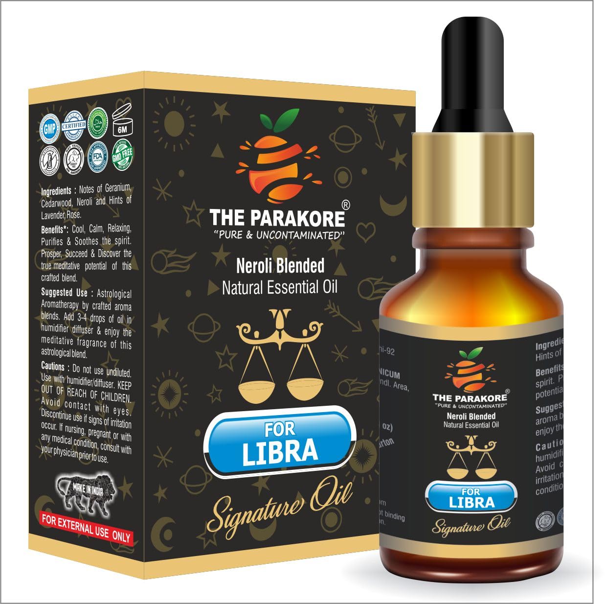 THE PARAKORE Libra Zodiac Signature Oil [Neroli Blended Natural ...
