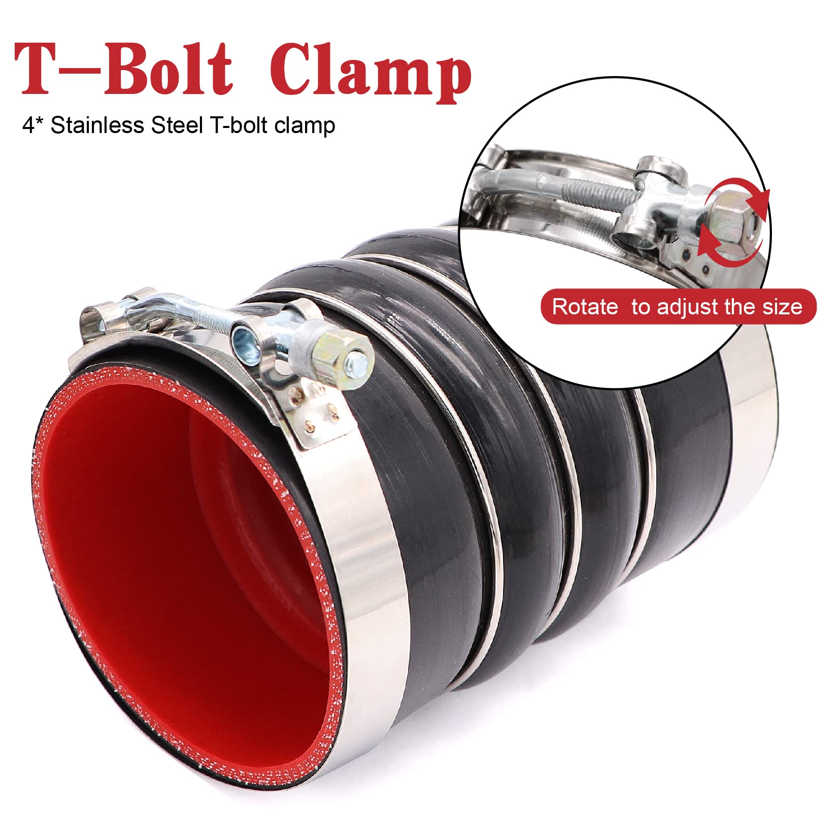 Snapklik.com : 2PCS 4 Inch Charge Air Cooler Hose Boots, Silicone Hump ...