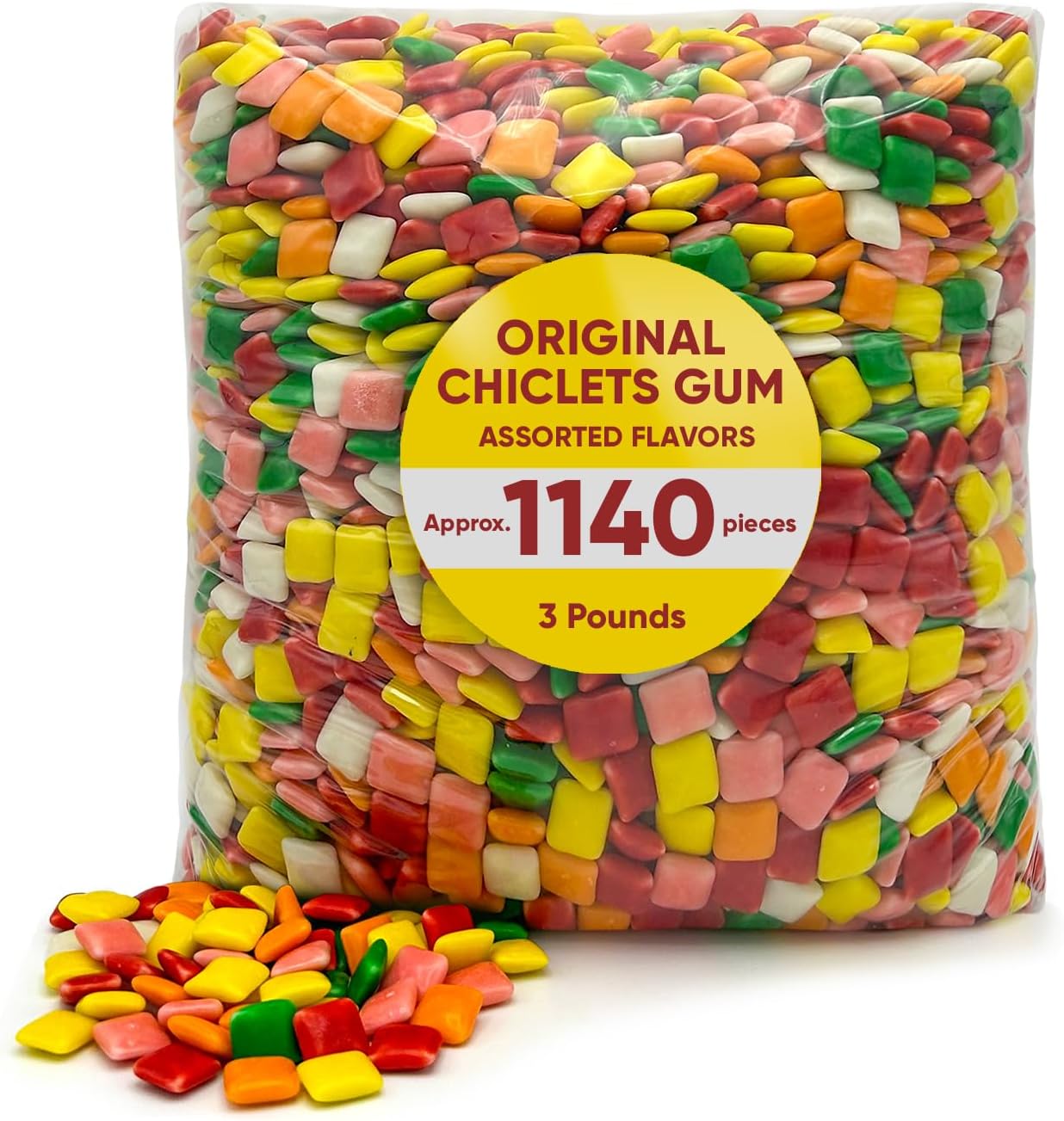 Amazon.com: Chiclets Gum Original Assorted Flavors -3 Pounds Approx ...