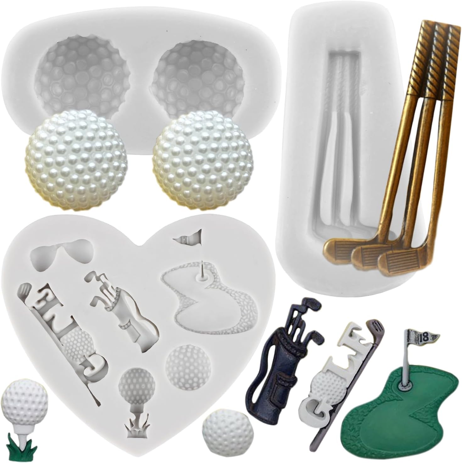 Amazon.com: MINFEIDMS Golf Silicone Mold Golf Balls Chocolate Candy ...