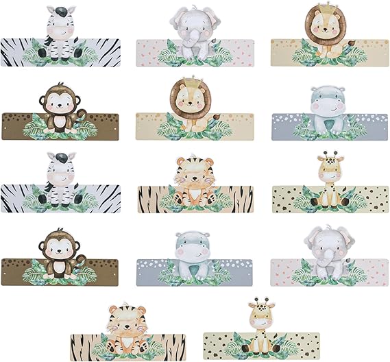 14Pcs Animal Birthday Party Hats for kids Animal Headbands Jungle ...