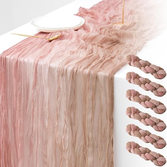 Amazon.com: 6 Pack Cheesecloth Table Runners 10Ft Boho Gauze Table ...