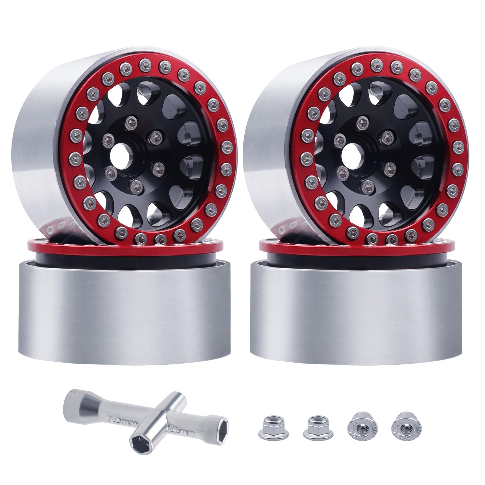 Amazon.com: HobbyPark Aluminum 1.9 Beadlock Wheels for 1/10 Scale RC ...